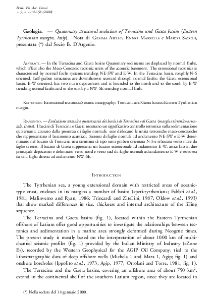 (PDF) Quaternary structural evolution of terracina and gaeta basins ...
