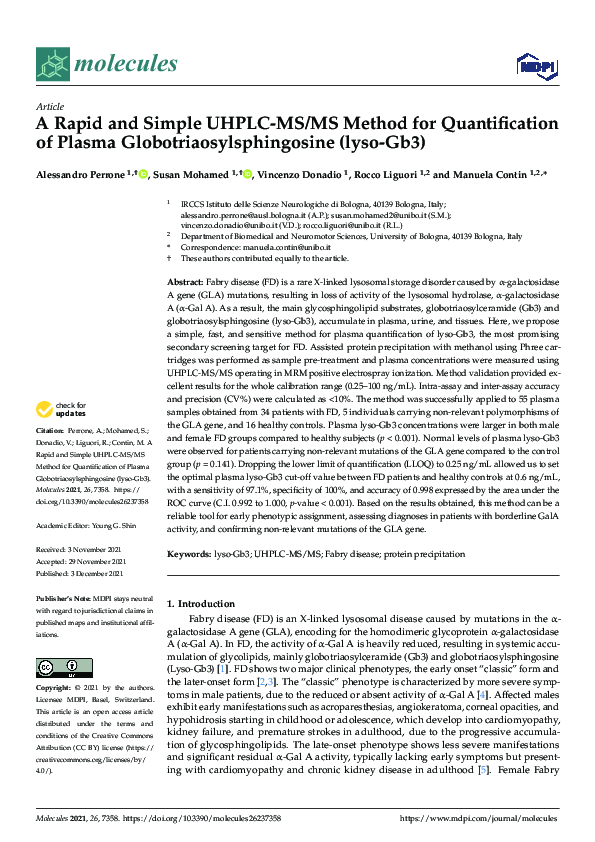 (PDF) A Rapid and Simple UHPLC-MS/MS Method for Quantification of Plasma ...