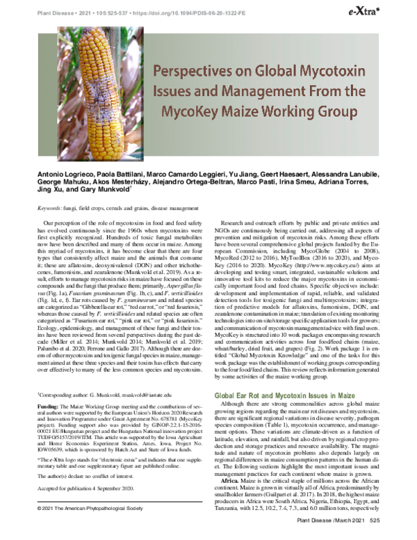 (PDF) Perspectives on Global Mycotoxin Issues and Management From the ...