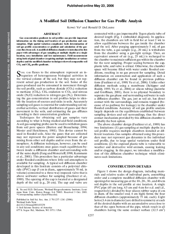 (PDF) A Modified Soil Diffusion Chamber for Gas Profile Analysis
