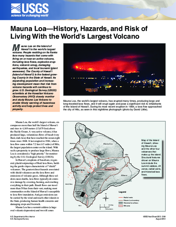 (PDF) Mauna Loa--history, hazards and risk of living with the world's ...