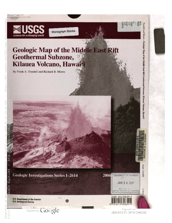 (PDF) Geologic Map of the Middle East Rift Geothermal Subzone, Kilauea ...