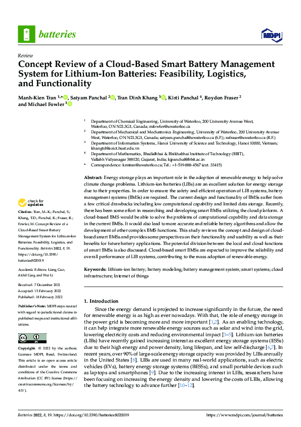 (PDF) Concept Review of a Cloud-Based Smart Battery Management System ...
