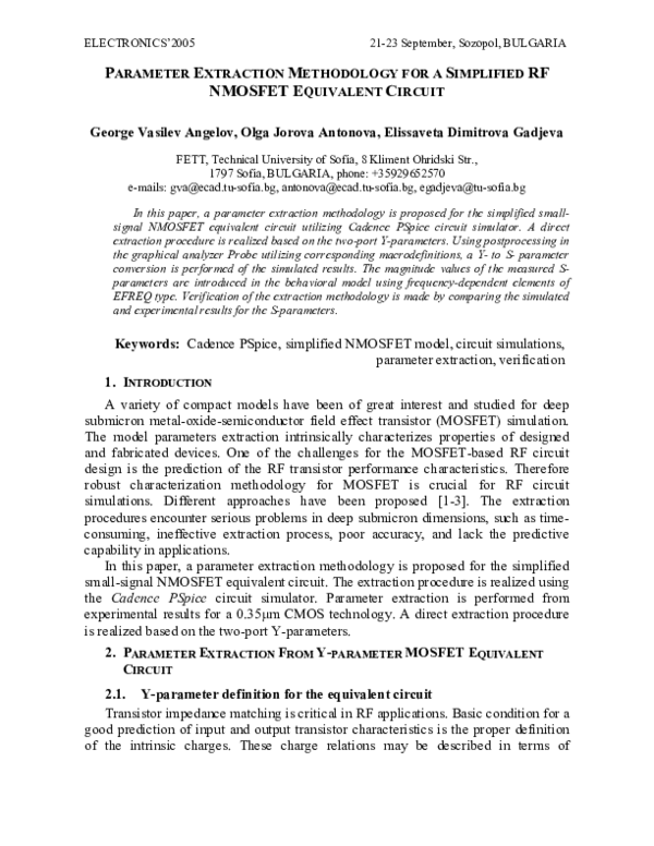 (PDF) Parameter Extraction Methodology for a Simplified RF Nmosfet ...