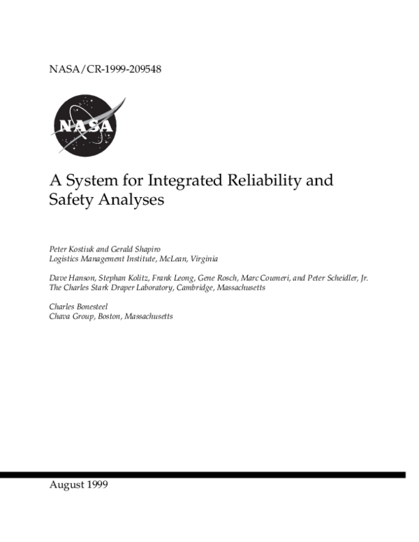 (PDF) A System for Integrated Reliability and Safety Analyses