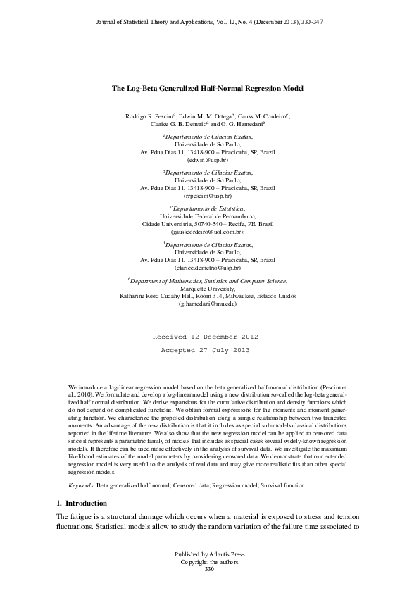 Pdf The Log Beta Generalized Half Normal Regression Model 9190