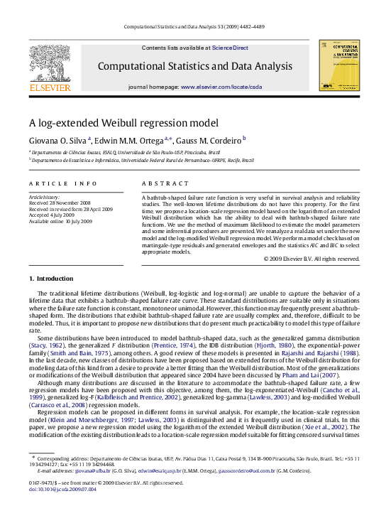 (PDF) A log-extended Weibull regression model