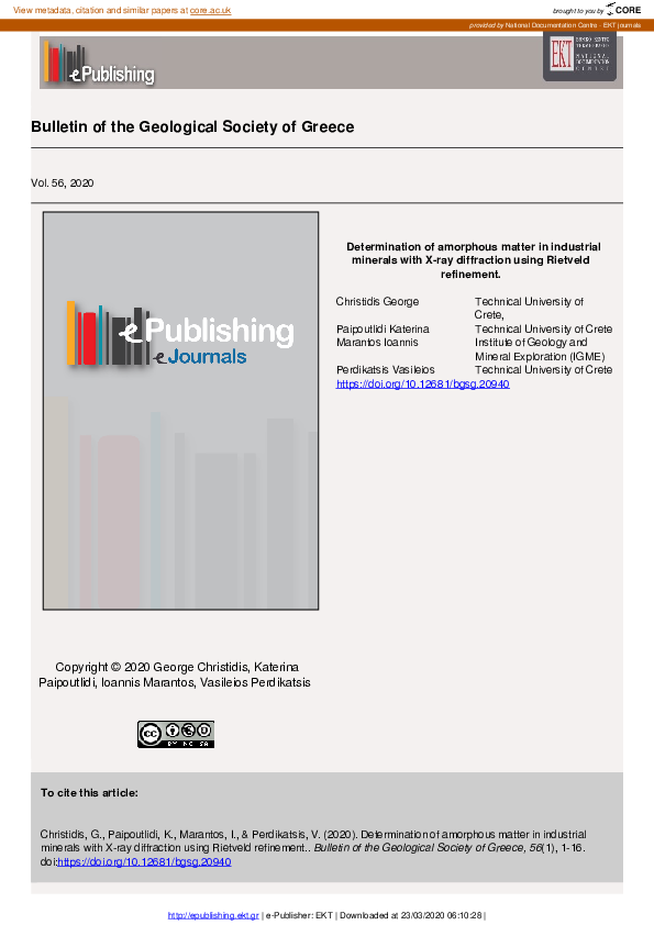 (PDF) Determination of amorphous matter in industrial minerals with X ...