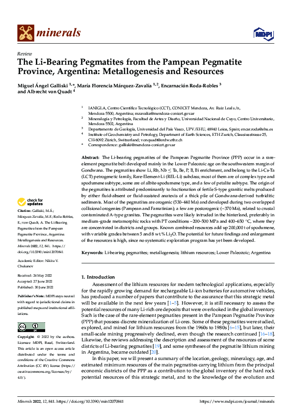 (PDF) The Li-Bearing Pegmatites from the Pampean Pegmatite Province ...