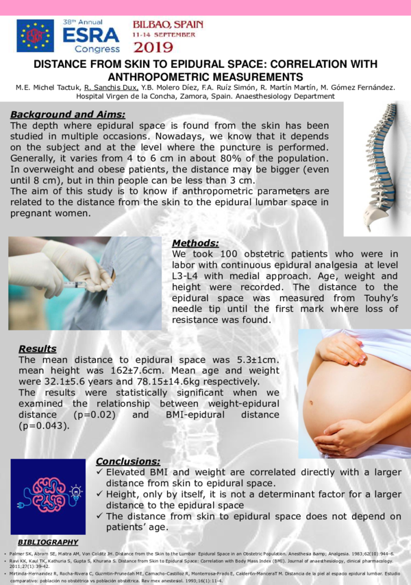 (PDF) Distance from Skin to Epidural Space: Correlation with ...