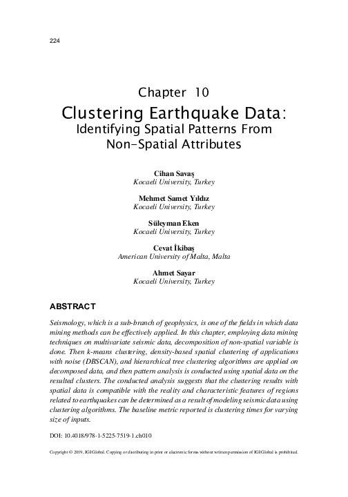 (PDF) Clustering Earthquake Data