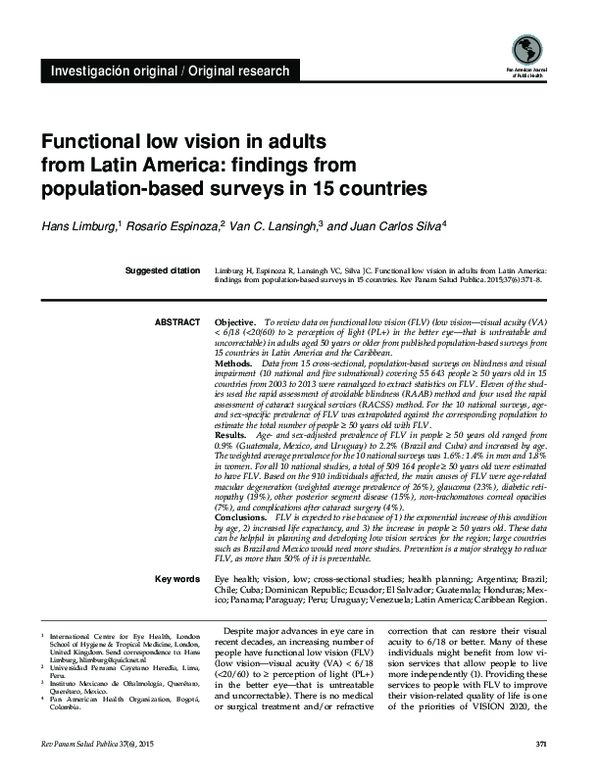 (PDF) Functional low vision in adults from Latin America: findings from ...