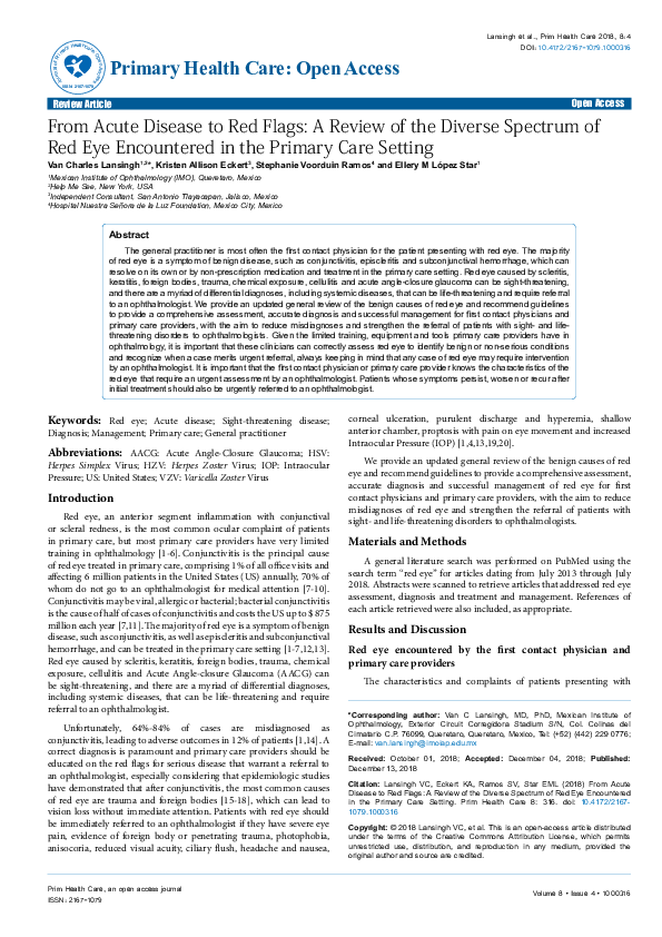 (PDF) From Acute Disease to Red Flags: A Review of the Diverse Spectrum ...