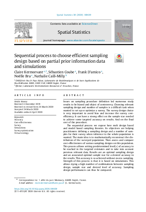 Pdf Sequential Process To Choose Efficient Sampling Design Based On Partial Prior Information 6511