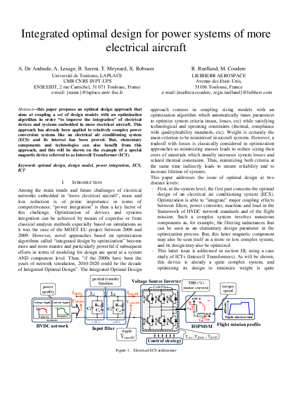 (PDF) Integrated optimal design for power systems of more electrical ...