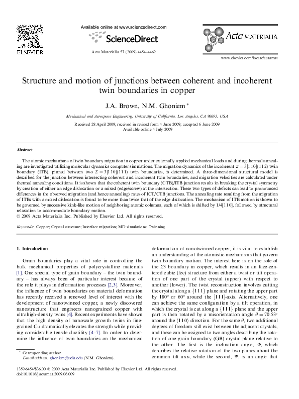 Pdf Structure And Motion Of Junctions Between Coherent And Incoherent
