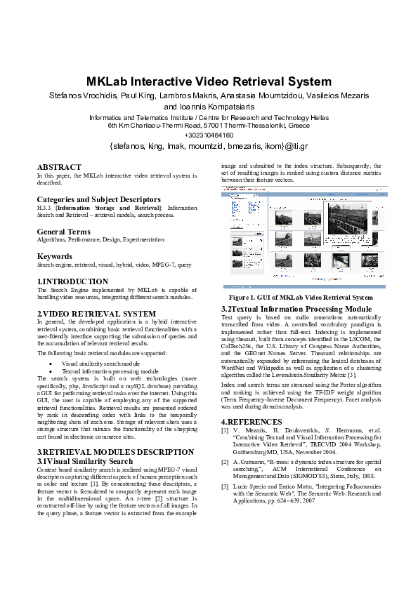 (PDF) MKLab interactive video retrieval system