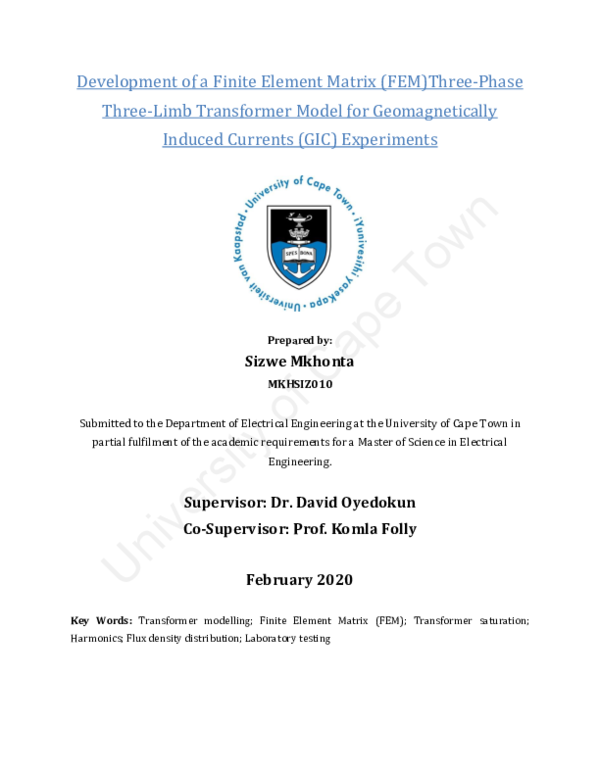 (PDF) Development of a finite element matrix (fem)three-phase three-limb transformer model for ...