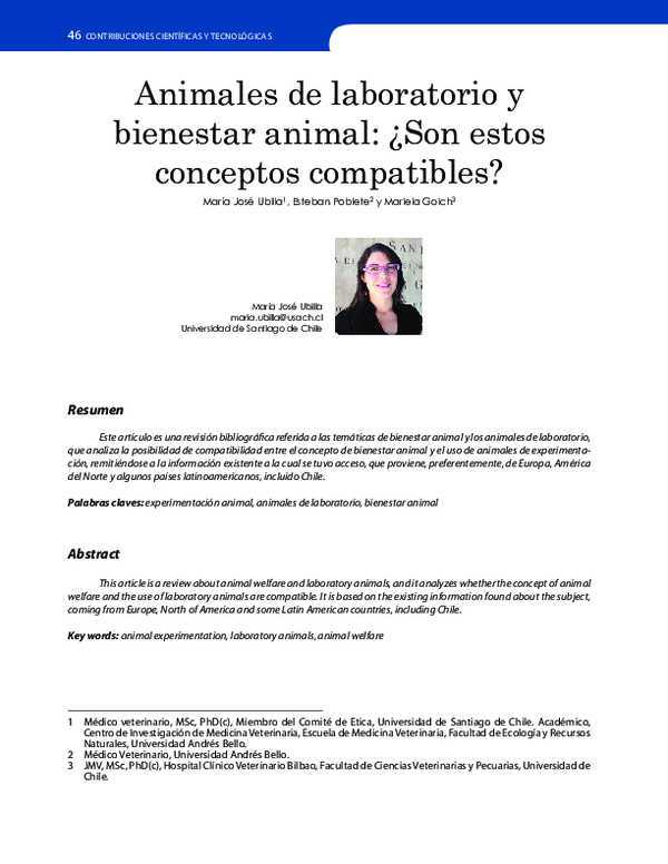 (PDF) Animales De Laboratorio y Bienestar Animal Son Estos Conceptos Compatibles