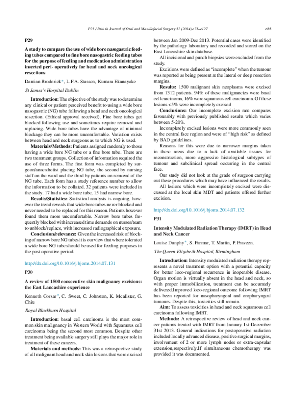 (PDF) A study to compare the use of wide bore nasogastric feeding tubes ...