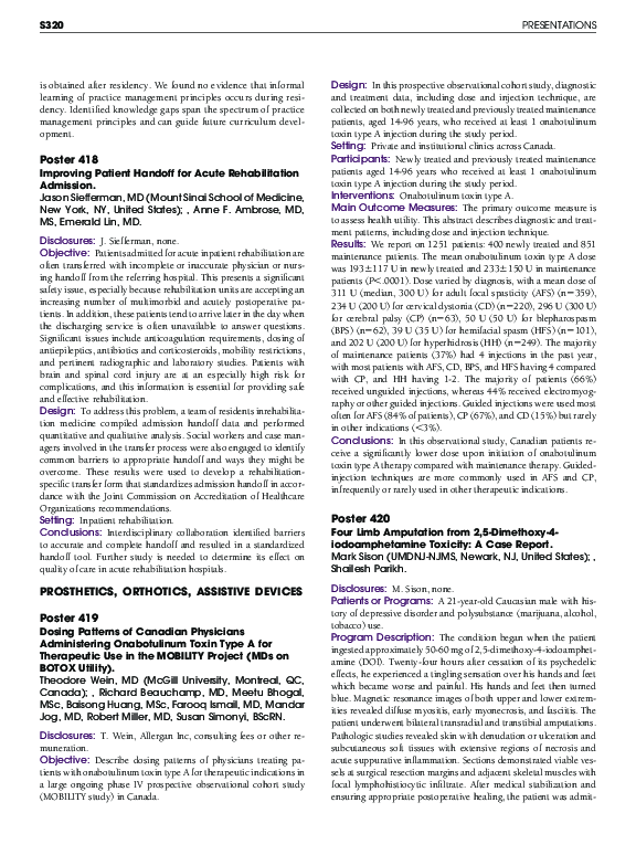 (PDF) Poster 418 Improving Patient Handoff for Acute Rehabilitation ...