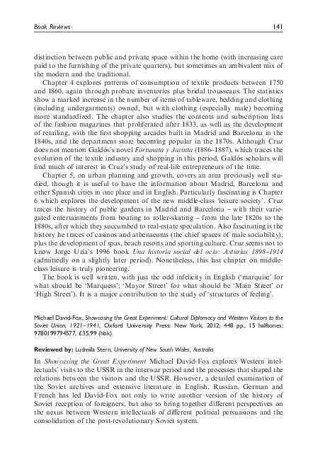 (PDF) MICHAEL DAVID-FOX. Showcasing the Great Experiment: Cultural ...