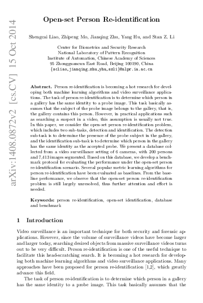 (PDF) Open-set Person Re-identification