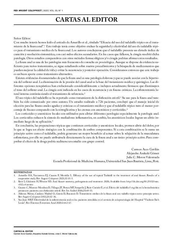 (PDF) Cartas al Editor
