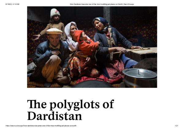 (PDF) The Polyglots of Dardistan
