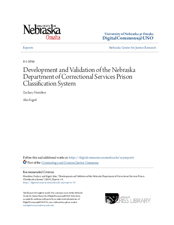 (PDF) Development and Validation of the Nebraska Department of ...