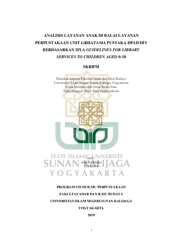 (PDF) Analisis Layanan Anak DI Balai Layanan Perpustakaan Unit Grhatama ...
