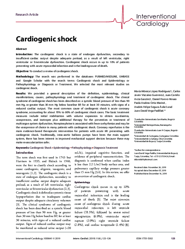 (PDF) Cardiogenic shock