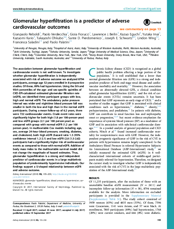 (PDF) Glomerular hyperfiltration is a predictor of adverse ...
