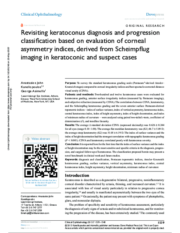 (PDF) Revisiting keratoconus diagnosis and progression classification ...