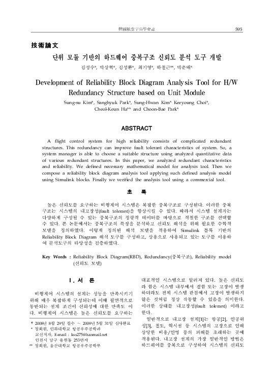 Pdf Development Of Reliability Block Diagram Analysis Tool For Hw Redundancy Structure Based