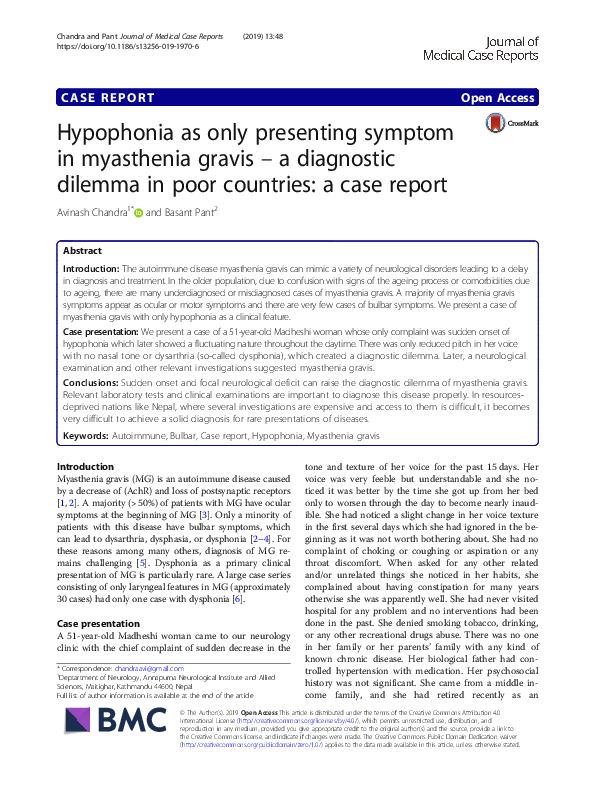 (PDF) Hypophonia as only presenting symptom in myasthenia gravis – a ...