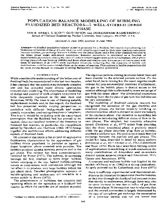 (PDF) Population balance modelling of bubbling fluidized bed reactors—I ...