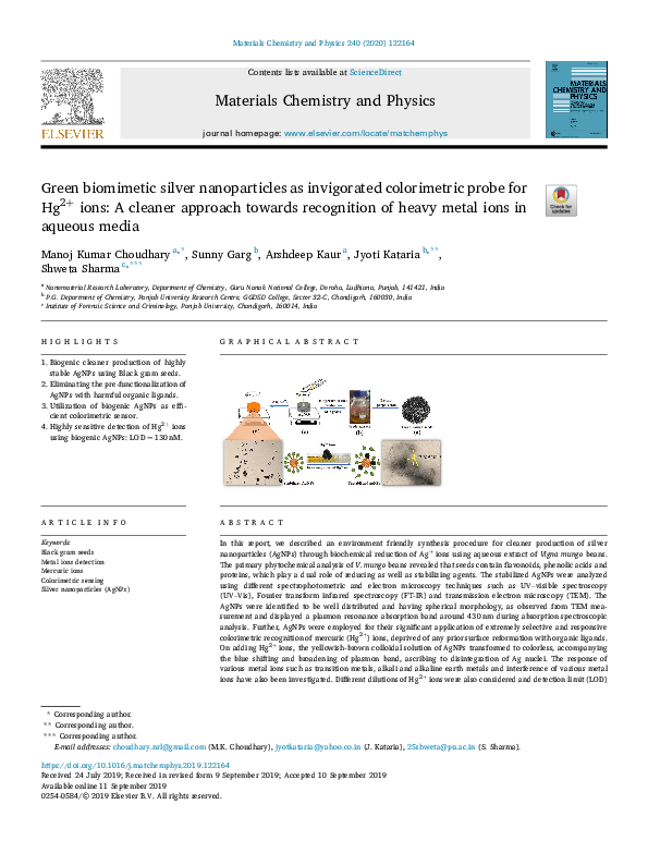 (PDF) Green biomimetic silver nanoparticles as invigorated colorimetric ...
