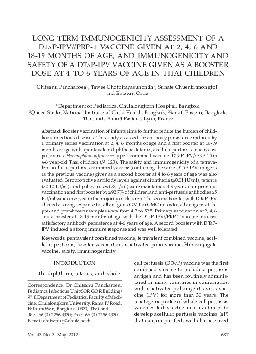 (PDF) Long-term immunogenicity assessment of a DTaP-IPV//PRP-T vaccine ...