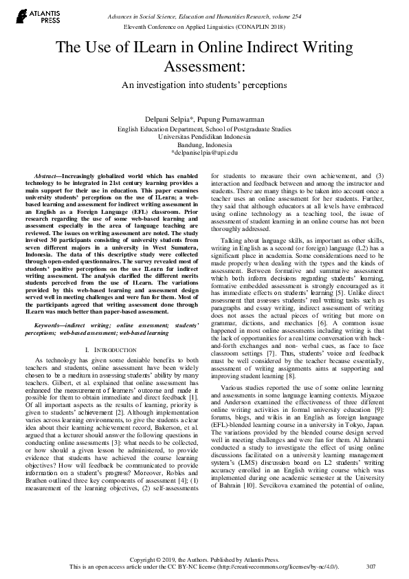 (PDF) The Use of ILearn in Online Indirect Writing Assessment: An investigation into students ...