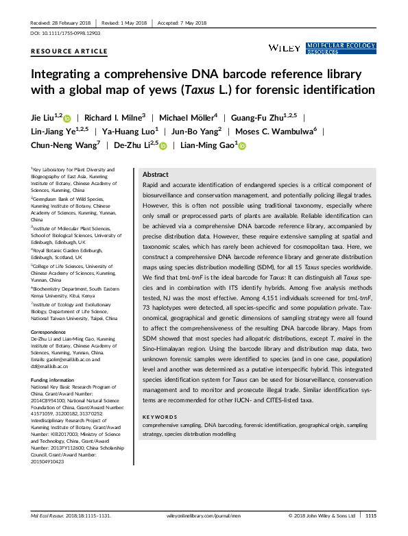 (PDF) Integrating a comprehensive DNA barcode reference library with a ...
