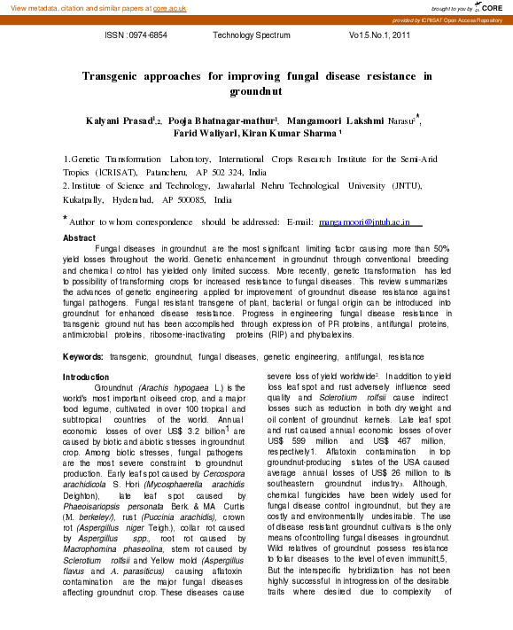 (PDF) Transgenic approaches for improving fungal disease resistance in ...