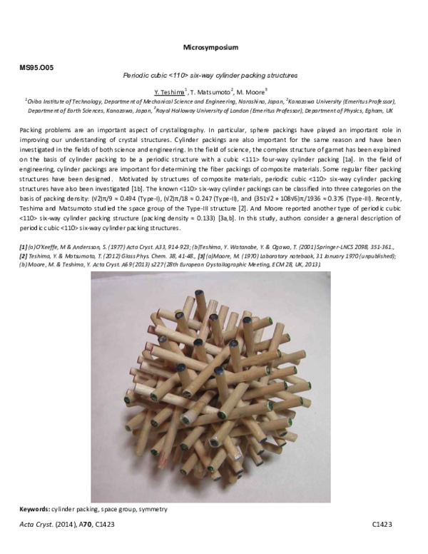 (PDF) Periodic cubic six-way cylinder packing structures