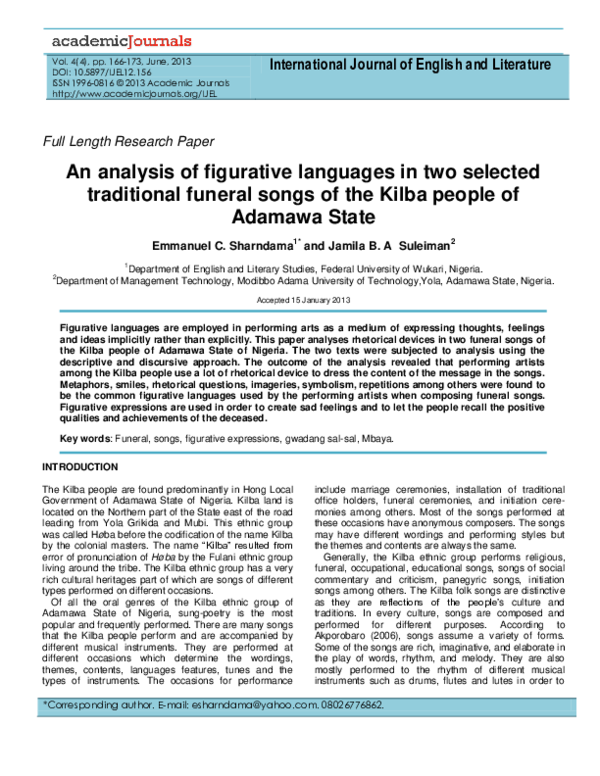 (PDF) An analysis of figurative languages in two selected traditional ...