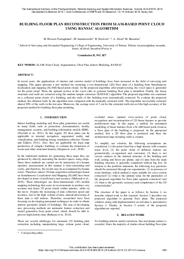 Pdf Building Floor Plan Reconstruction From Slam Based Point Cloud Using Ransac Algorithm
