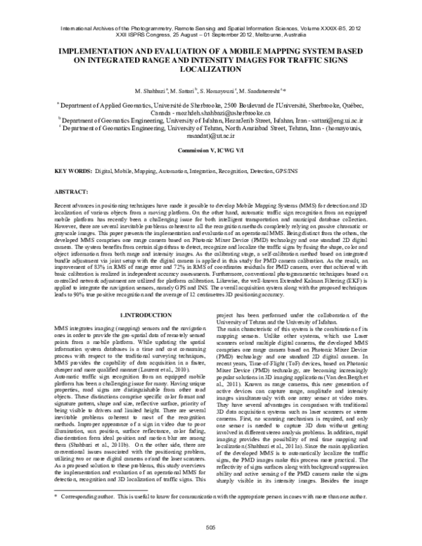 Pdf Implementation And Evaluation Of A Mobile Mapping System Based On