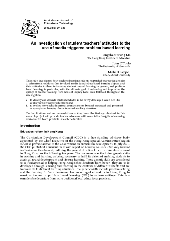 (PDF) An investigation of student teachers' attitudes to the use of ...