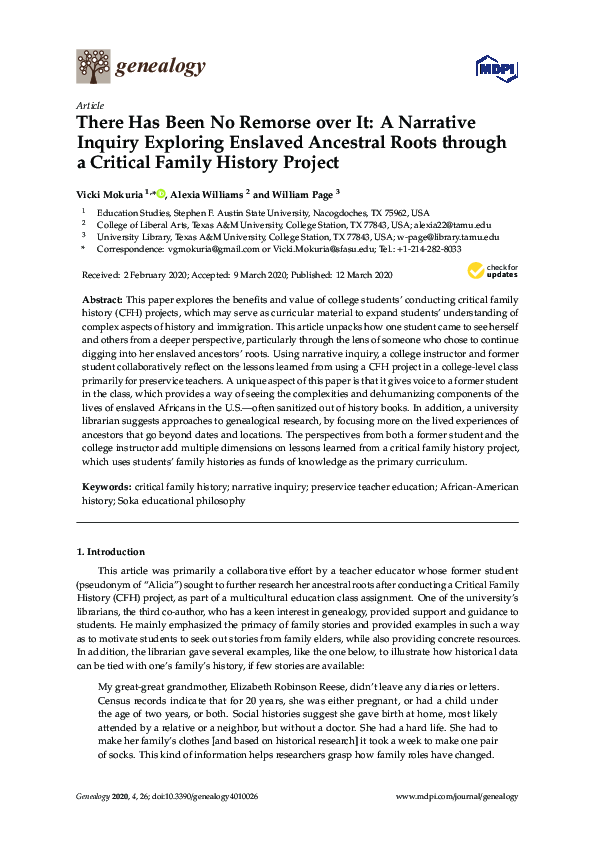 (PDF) There Has Been No Remorse over It: A Narrative Inquiry Exploring ...