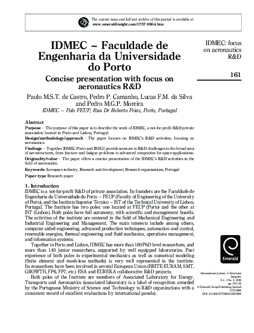 (PDF) IDMEC – Faculdade de Engenharia da Universidade do Porto
