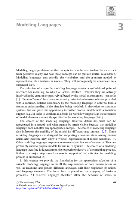 (PDF) Modeling Languages